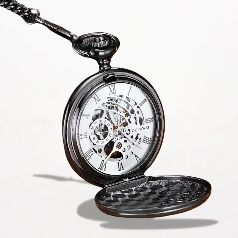 Montre à Gousset Mécanique Noire – Le Gousset Français